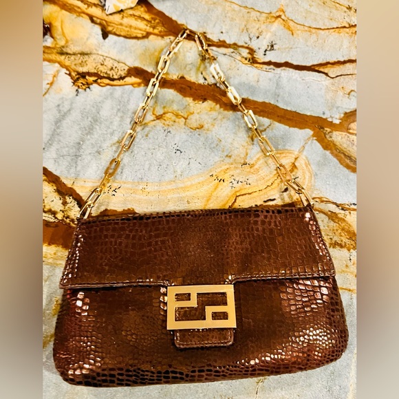 Cache | Bags | Stunning Vintage Cache Snakeskin Bronze Copper Gold ...